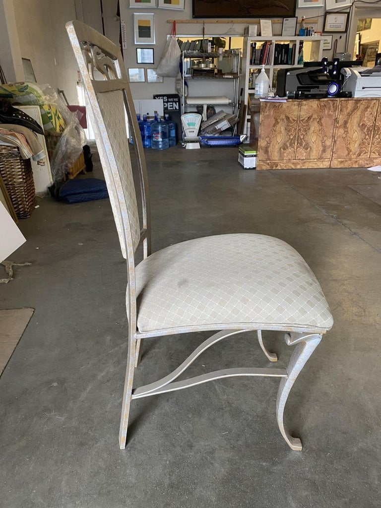 High Style Formal Dinning Steel Side Chair, Set of 4 For Sale at 1stDibs