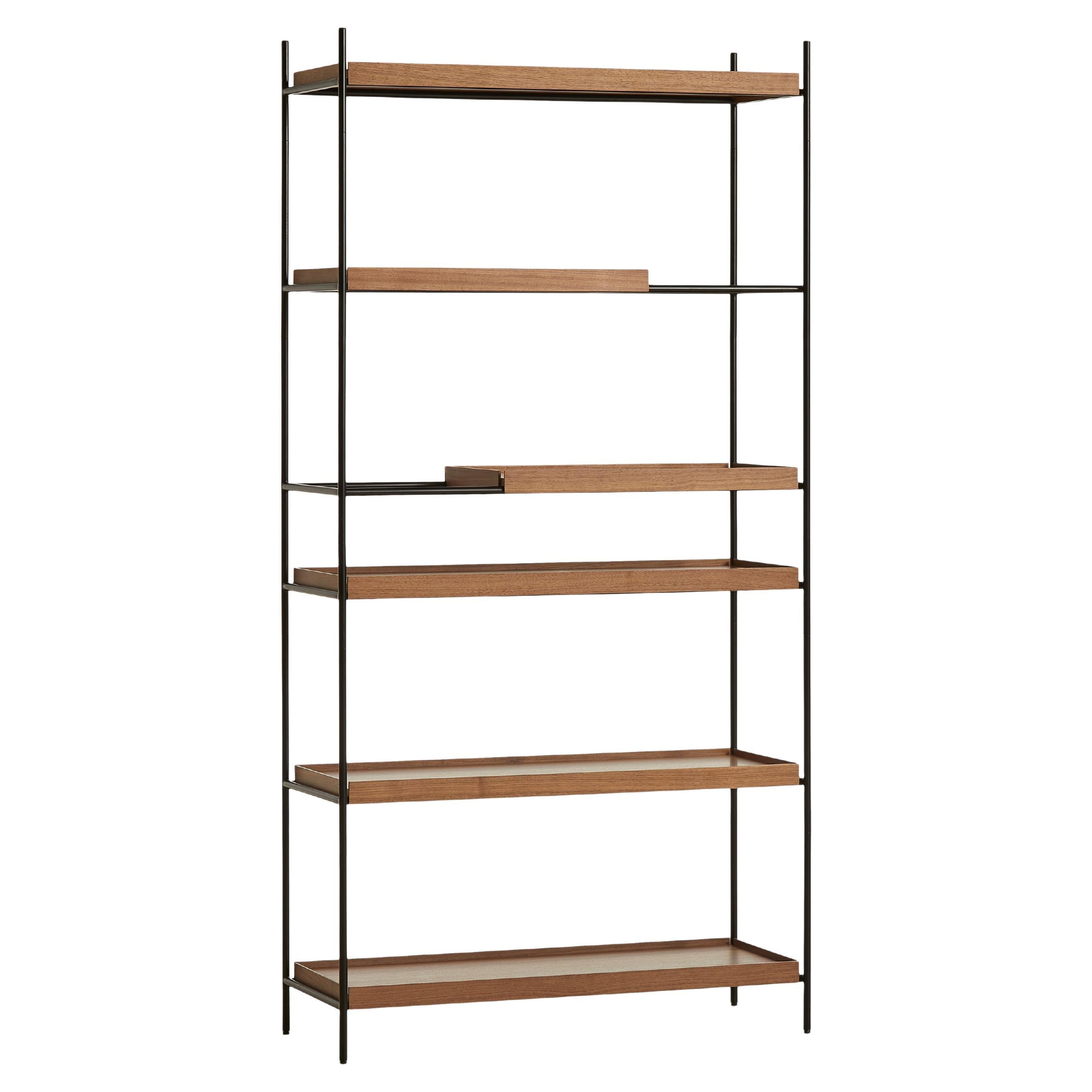 Custom-Made Italian Shelf in Walnut For Sale at 1stDibs