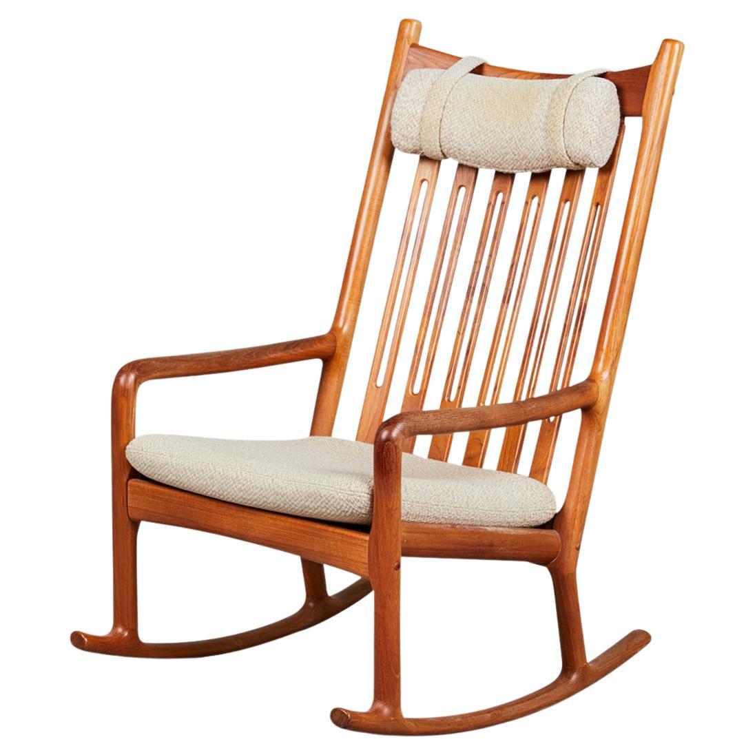 Teak Adrian Pearsall Rocking Chair at 1stDibs