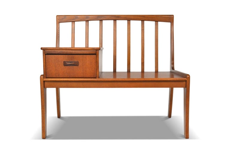 Highback Telephone / Gossip Bench in Teak For Sale at 1stDibs