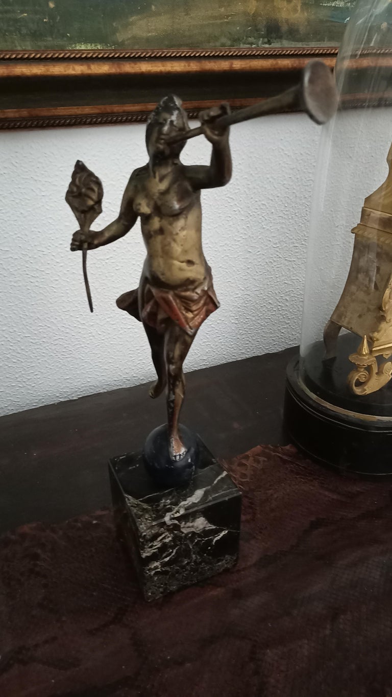 Highly Decorative 18th Century Cold Painted Solid Bronze Atlas Figure ...