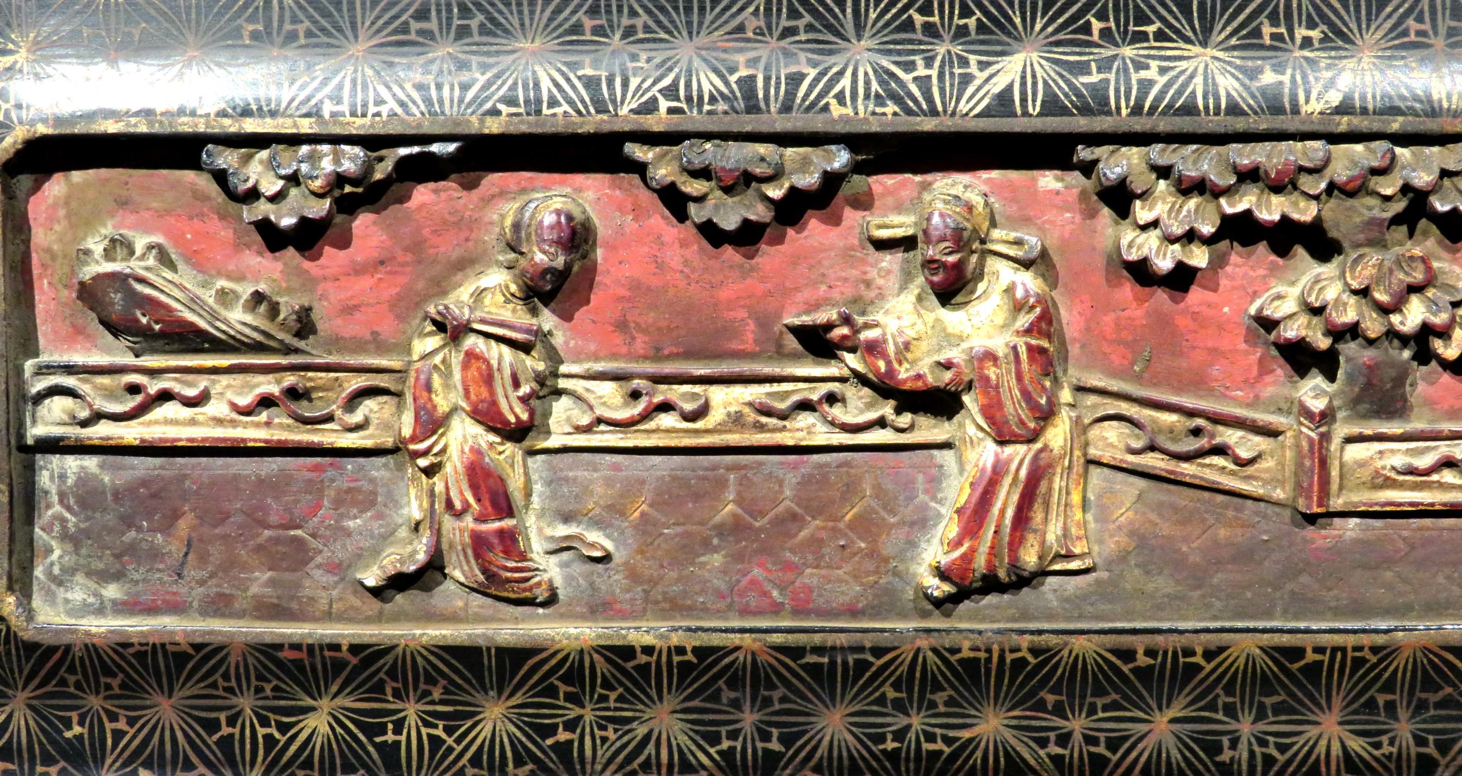 Highly Decorative 'Straits' Chinese Black Lacquer Table Screen, Circa ...