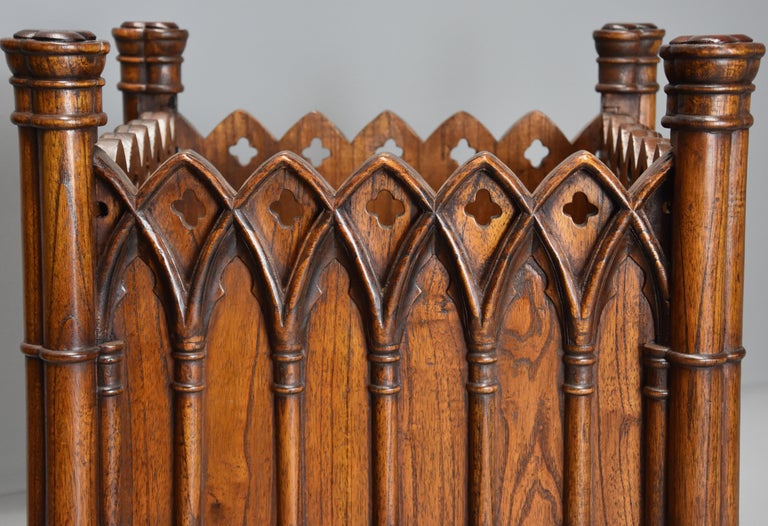 Highly Decorative Elm Gothic Style Planter For Sale at 1stDibs