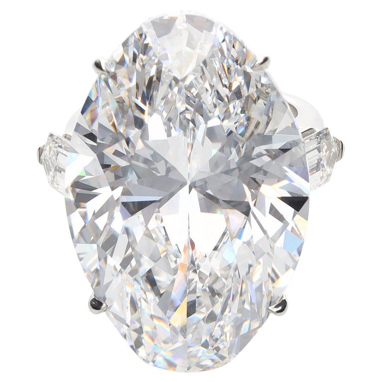 Highly Important 43.19 Carat D Flawless Type II A Oval Diamond Ring For ...