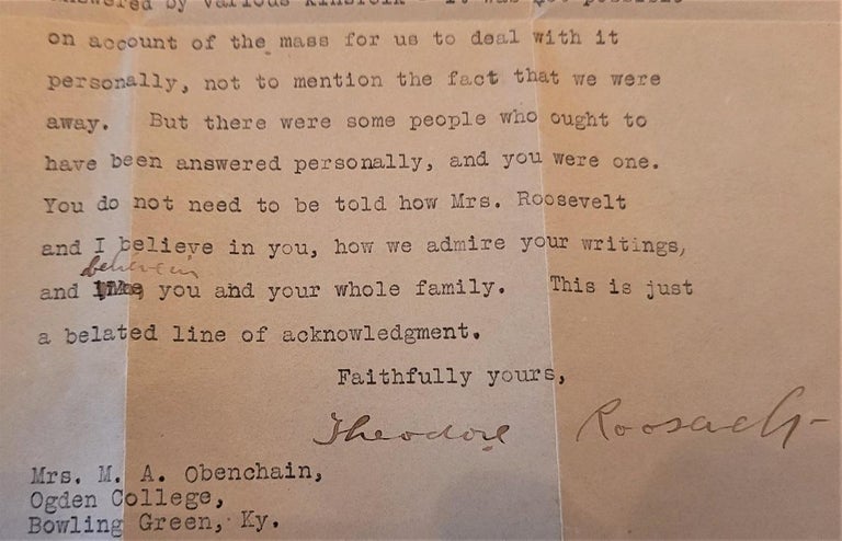 Highly Important Theodore Roosevelt Collection of 6 Items For Sale at ...