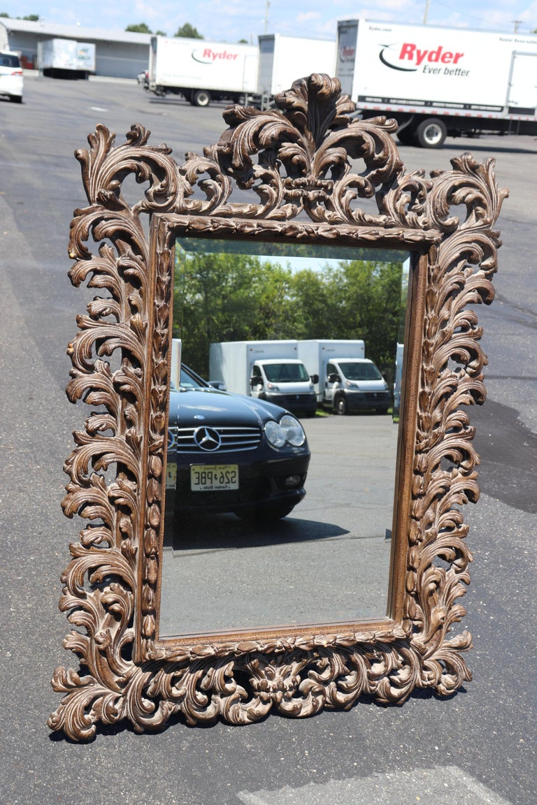 Highly Ornamented Antiqued Decorative Wall Mirror For Sale at 1stDibs