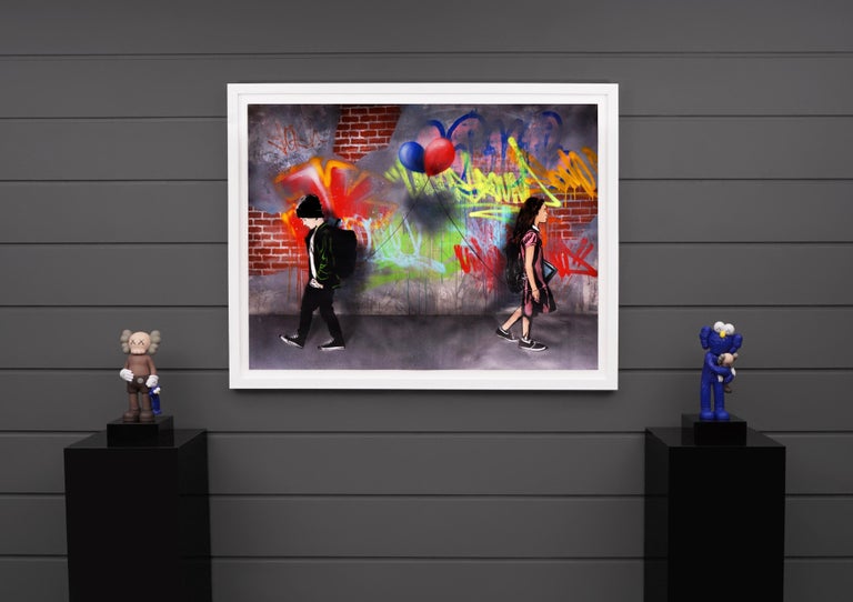 Hijack - 'Static Love with Balloons' Graffiti Street Art Painting ...