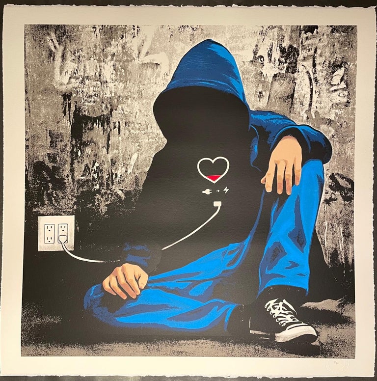 Hijack - Hijack Social Media Junkie Screen Print Mr. Brainwash Son Art ...