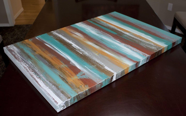 Hilary Winfield - Turquoise and Metal, Painting, Acrylic on Canvas For ...
