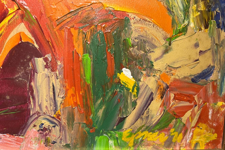 Hilda Epner - 1971 MCM Abstract Expressionist painting For Sale at 1stDibs