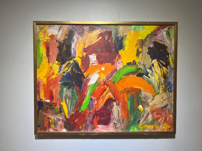 Hilda Epner - 1971 MCM Abstract Expressionist painting For Sale at 1stDibs
