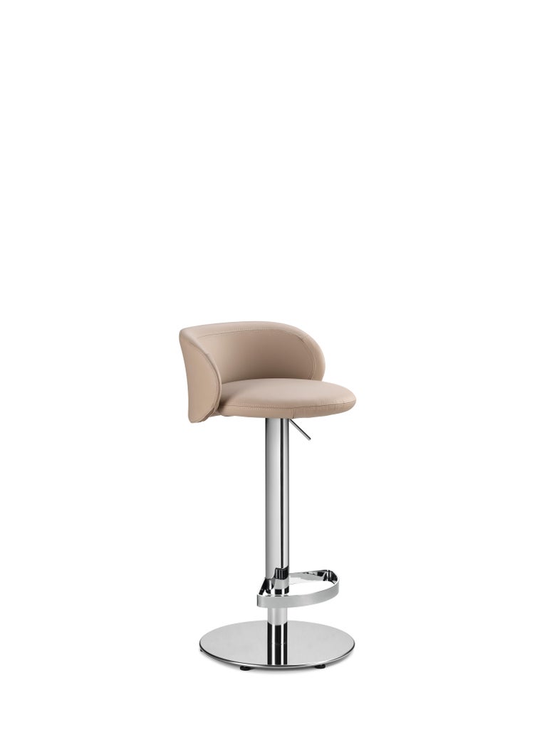 Hillary Stool Leather and Chrome Structure, Made in Italy For Sale at ...