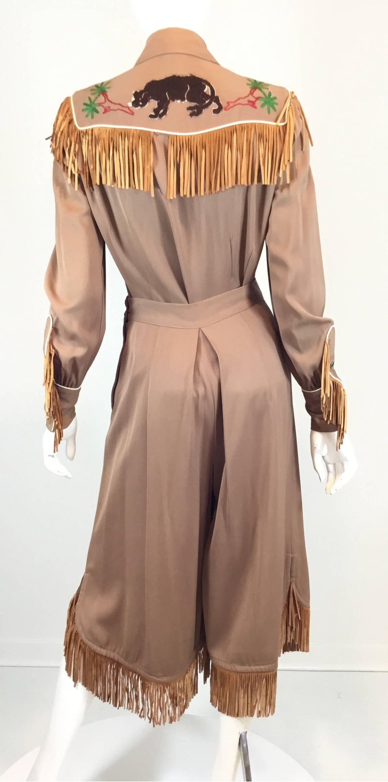 Hillbilly Westerns 1940s Fringed Garbradine Western Cowgirl Outfit For ...