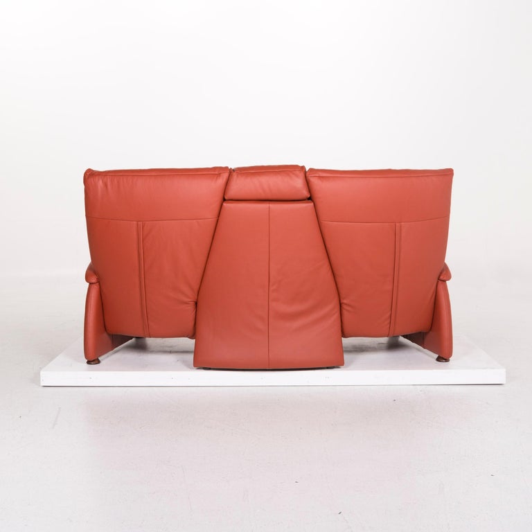 Himolla Trapeze Leather Sofa Orange Three-Seat Relax Function Function ...