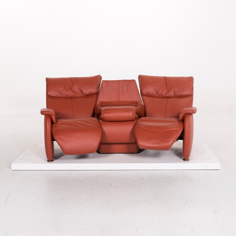 Himolla Trapeze Leather Sofa Orange Three-Seat Relax Function Function ...