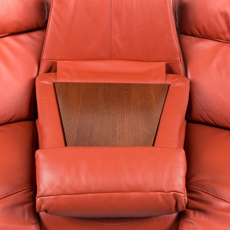 Himolla Trapeze Leather Sofa Orange Three-Seat Relax Function Function ...