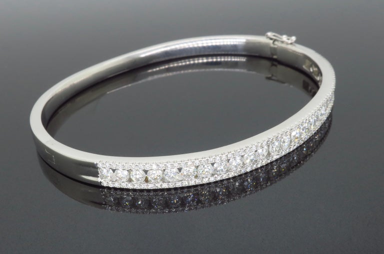 Hinged Diamond Bangle Bracelet For Sale at 1stDibs