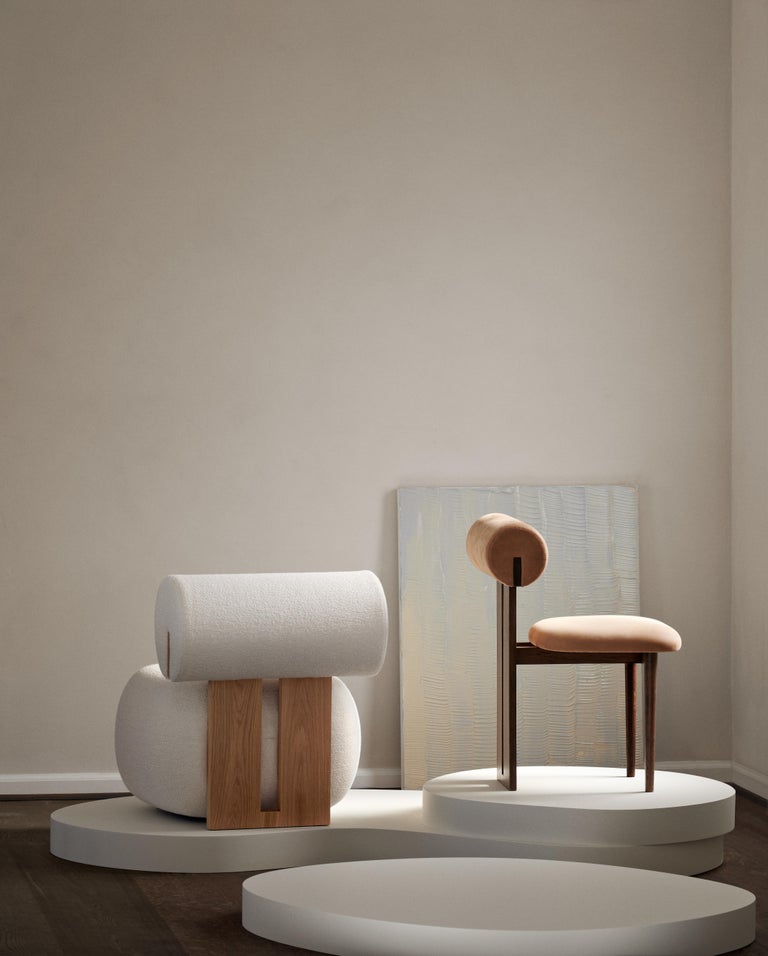 'Hippo' Chair by Norr11, Dark Smoked Oak, Brussels Velvet, Olive Green ...