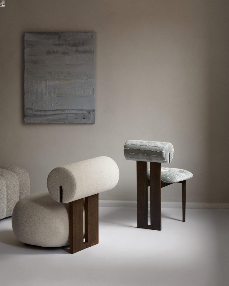 'Hippo' Chair by Norr11, Natural Oak, Brussels Velvet, Olive Green For ...