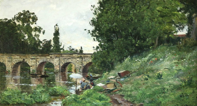 Hippolyte Camille Delpy - Lavandieres - Pont De Limay - Near Paris at ...