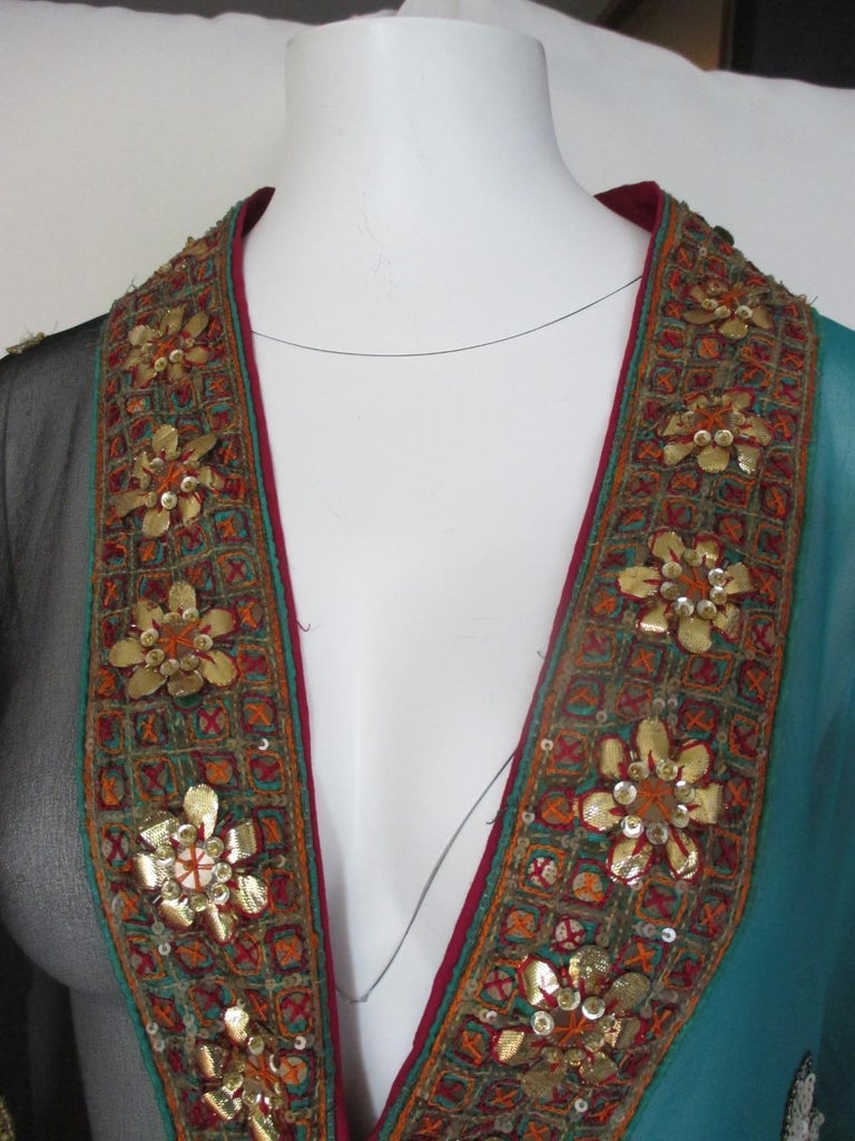 Hippy Style Gold Brocade Robe Coat For Sale at 1stDibs