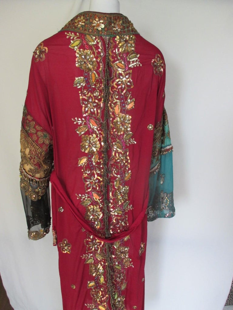Hippy Style Gold Brocade Robe Coat For Sale at 1stDibs