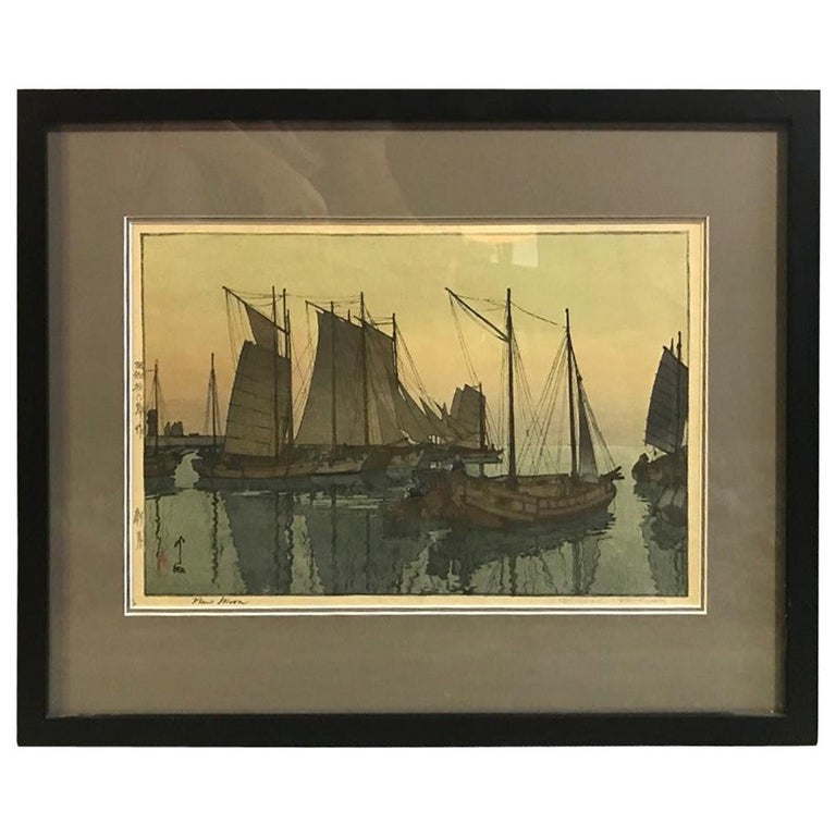 Hiroshi Yoshida Framed Japanese Color Woodblock Print Shingetsu New ...