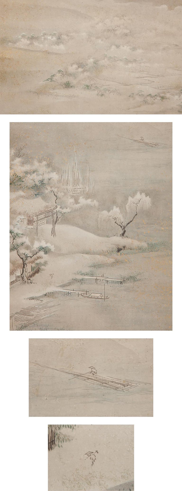 Hiroshige Scene Meiji Period Scroll Japan 19c Artist Marked Nihonga ...