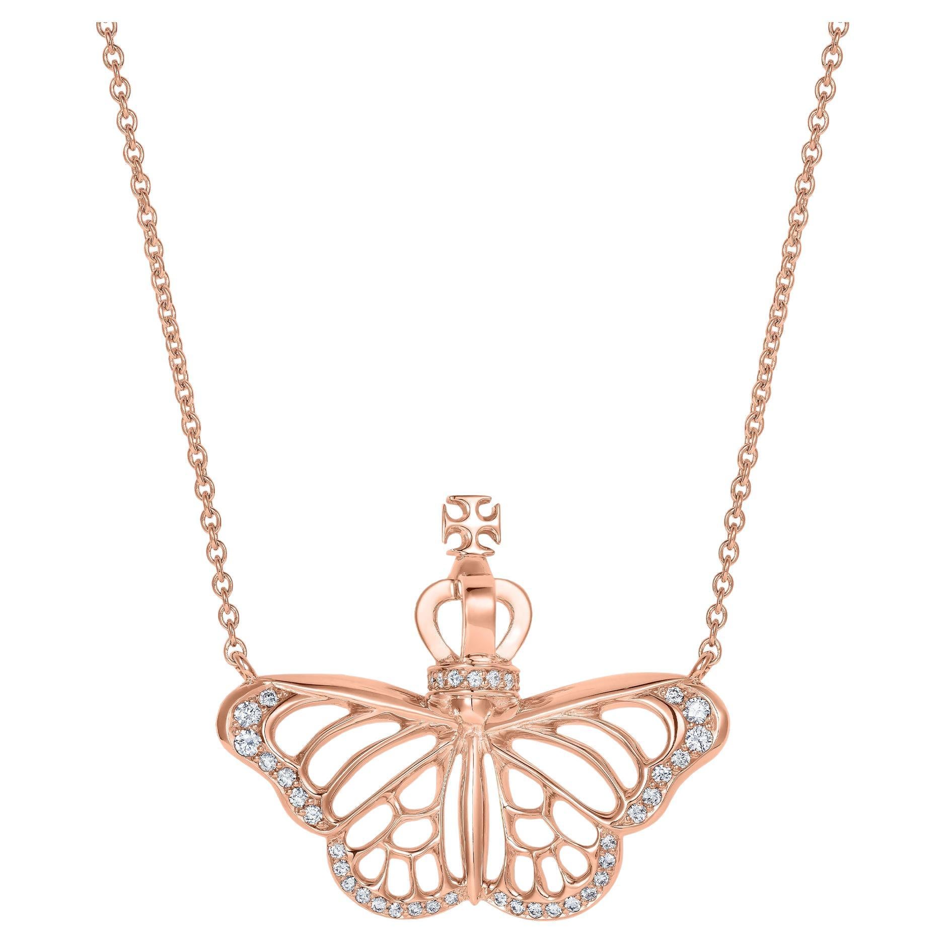 Hirsh Monarch Butterfly Yellow Gold Pendant For Sale at 1stDibs