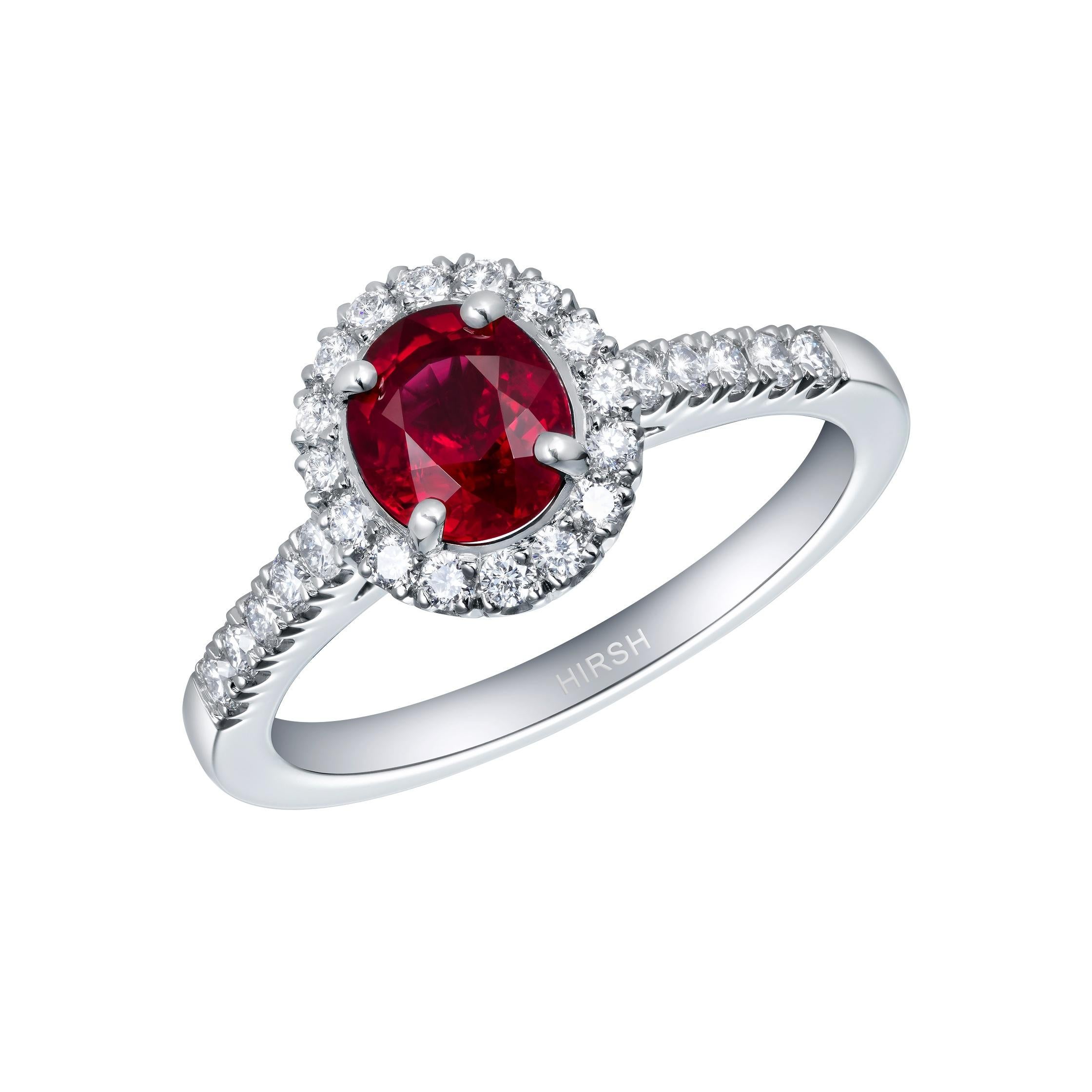 Hirsh Magenta Sapphire Trio Ring For Sale at 1stDibs