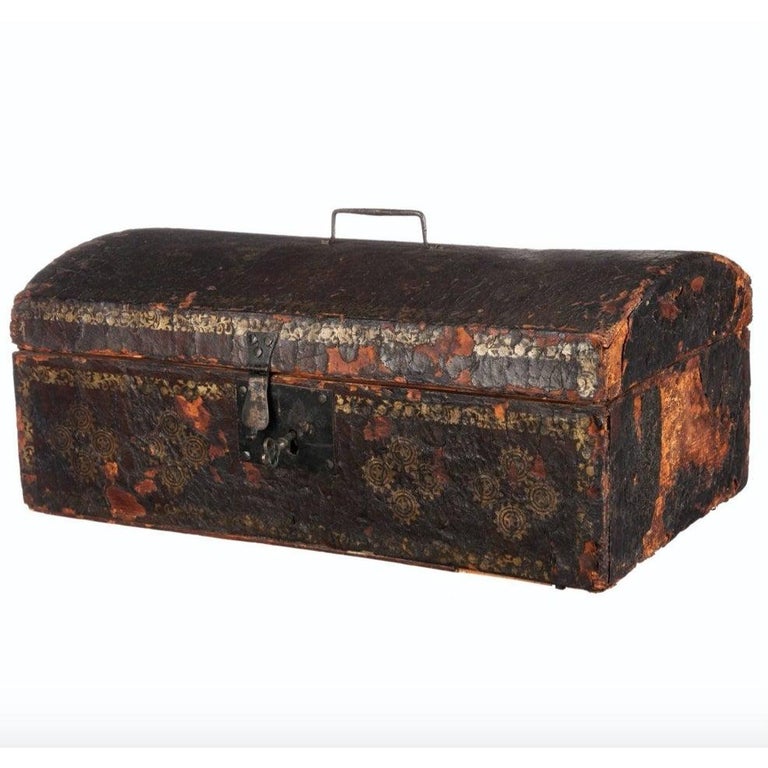 Historic 18th Century Early American Hide Wrapped Document Box For Sale ...