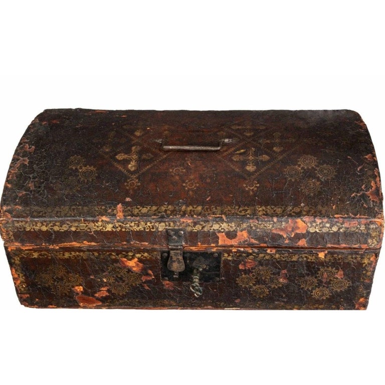 Historic 18th Century Early American Hide Wrapped Document Box For Sale ...