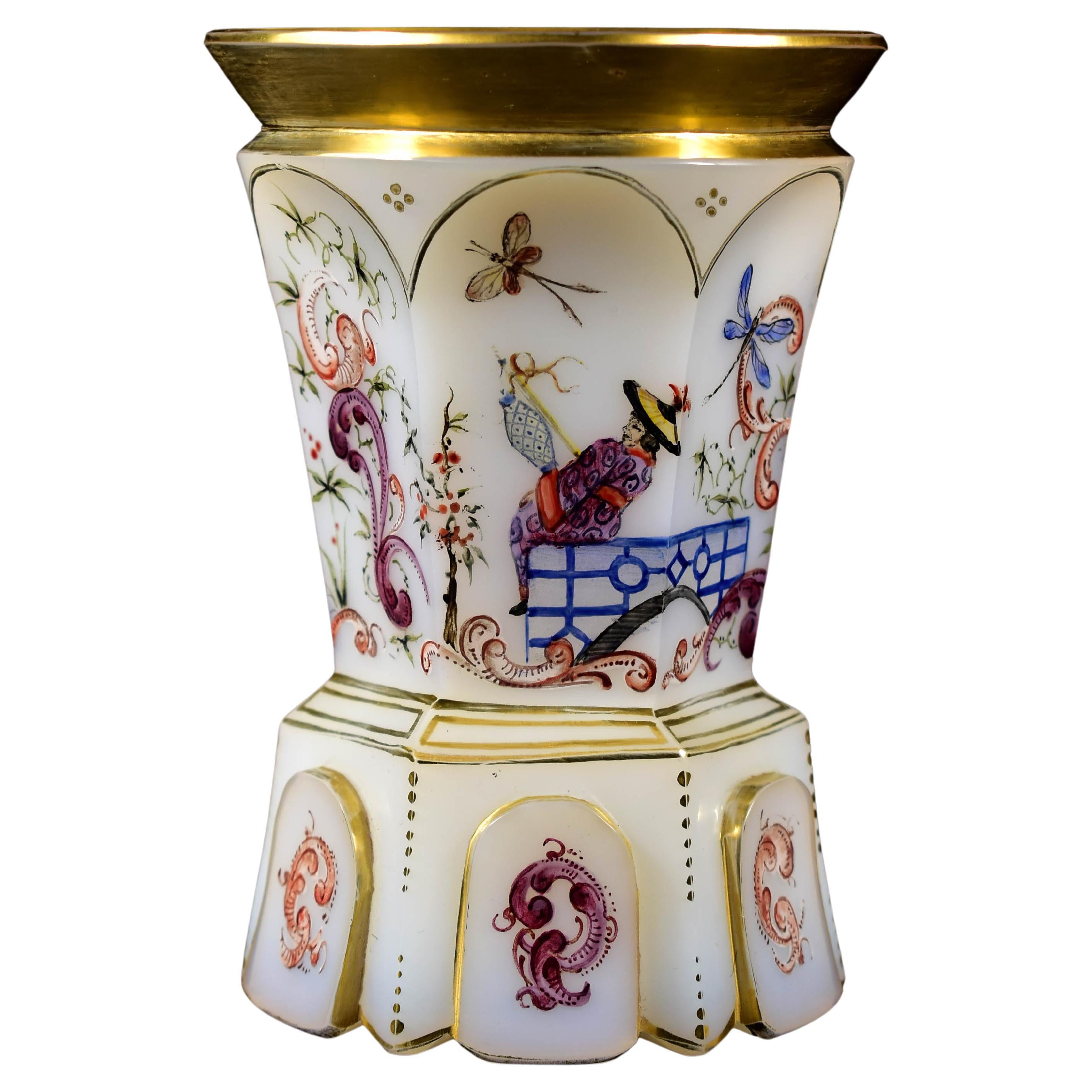 Historical Painted Goblet of Opaline Glass - 19-20 centuries For Sale ...