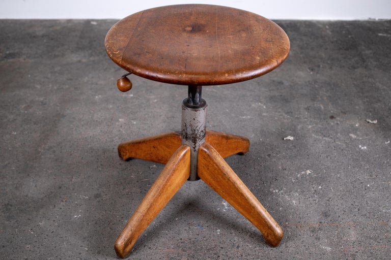 Historical Swiss German Art Deco Modern Production Swivel Stool ...