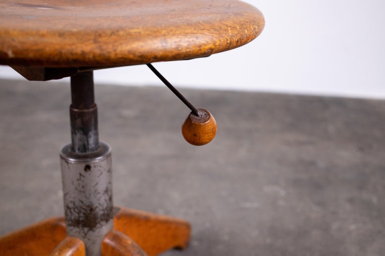 Historical Swiss German Art Deco Modern Production Swivel Stool ...