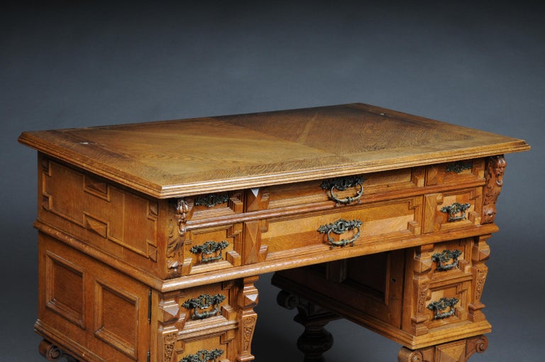 Historism Essay Desk / Secretary circa 1870 Light Oak For Sale at ...