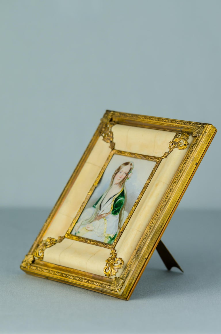 Historistic Bone Picture Frame, circa 1890s For Sale at 1stDibs