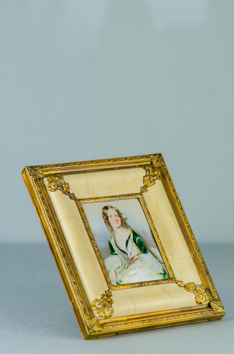 Historistic Bone Picture Frame, circa 1890s For Sale at 1stDibs
