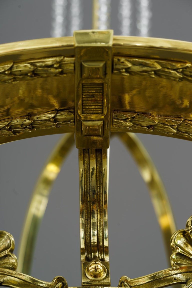 Historistic Chandelier with Original Cut Glass Shades Vienna Around ...