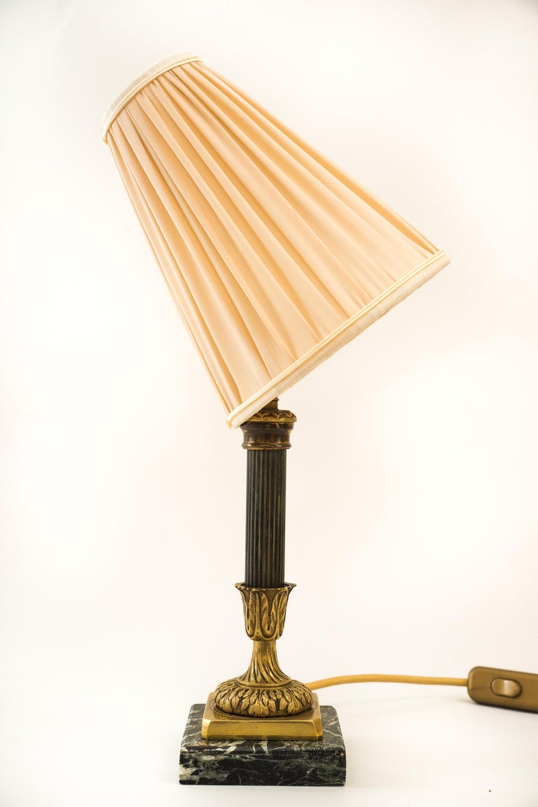 Historistic Table Lamp with Fabric Shade Vienna Around 1890s For Sale ...