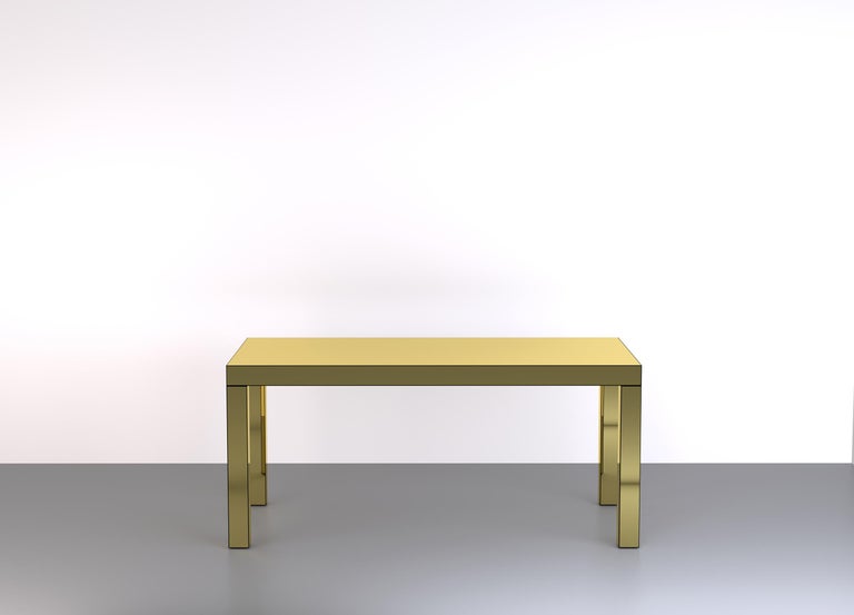 Contemporary Table/Desk Brushed Gold Hitan Aluminium by Chapel Petrassi ...