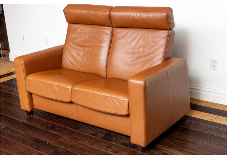 Hjellegjerde Mobler Fjords Two Seat Leather Recliner Sofa For Sale at ...