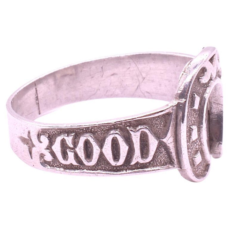 HM Birmingham 1900 Sterling Silver Horse Shoe "Good Luck" Ring For Sale ...