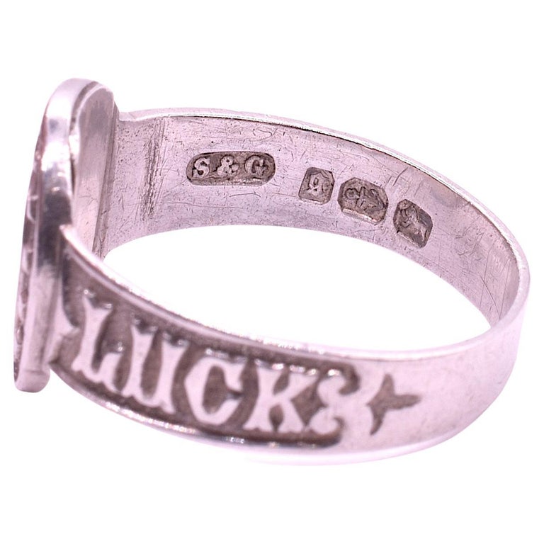 HM Birmingham 1900 Sterling Silver Horse Shoe "Good Luck" Ring For Sale ...