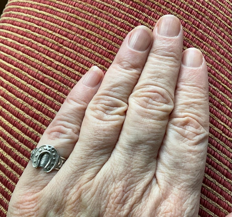 HM Birmingham 1900 Sterling Silver Horse Shoe "Good Luck" Ring For Sale ...