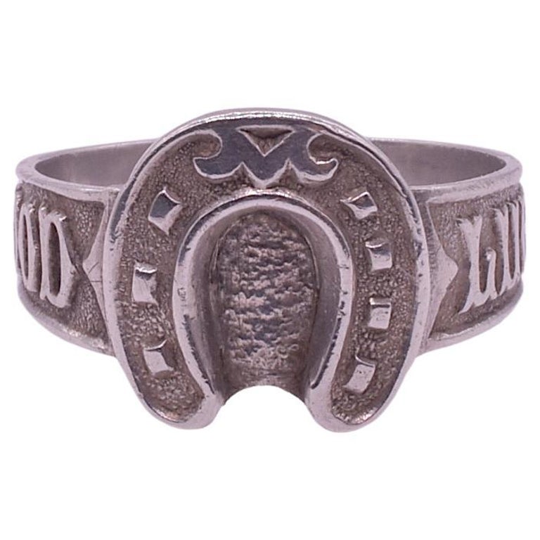 HM Birmingham 1900 Sterling Silver Horse Shoe "Good Luck" Ring For Sale ...