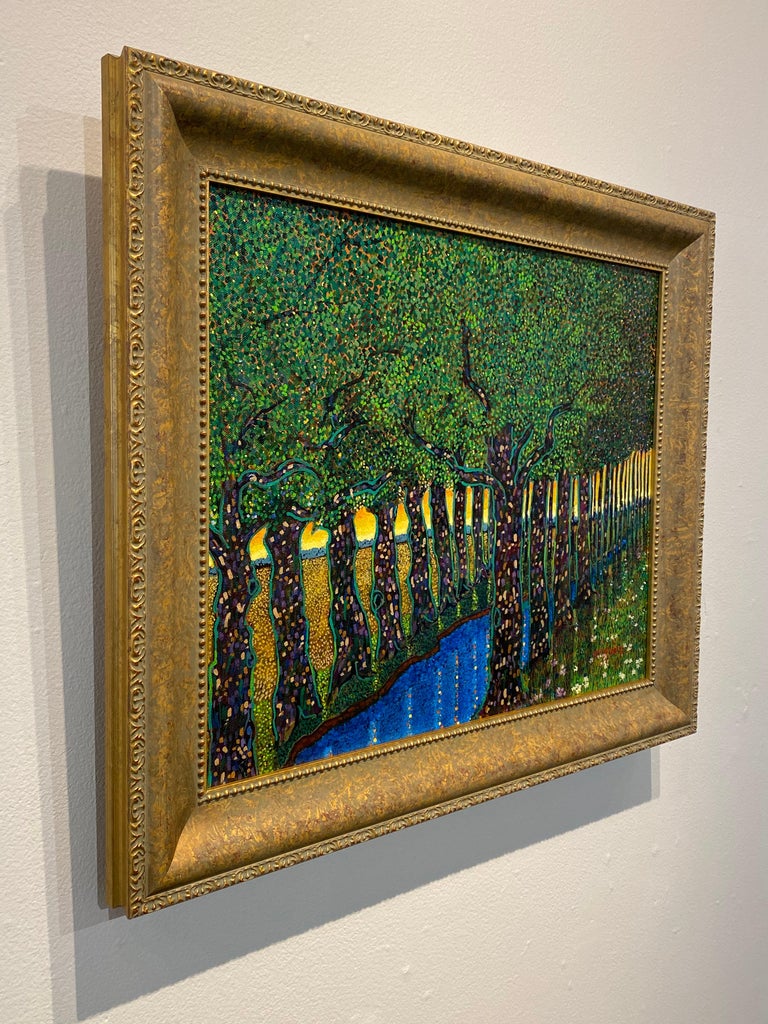 H.M. Saffer II - H.M. Saffer II, "Quiet Sundown", Pointillist Landscape ...