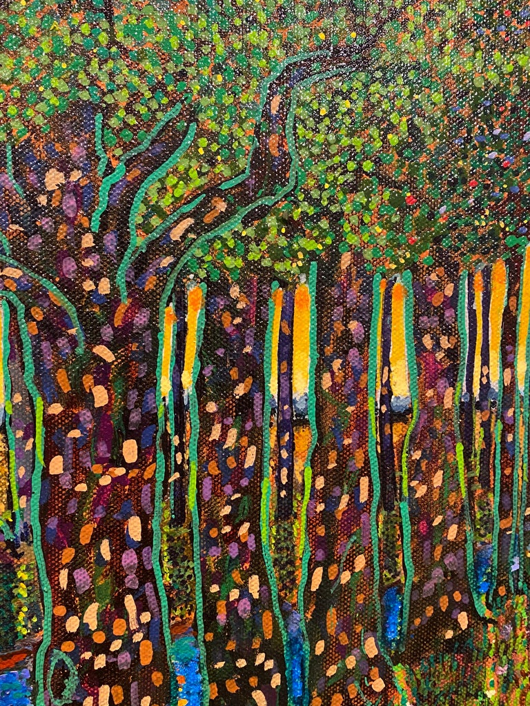 H.M. Saffer II - H.M. Saffer II, "Quiet Sundown", Pointillist Landscape ...