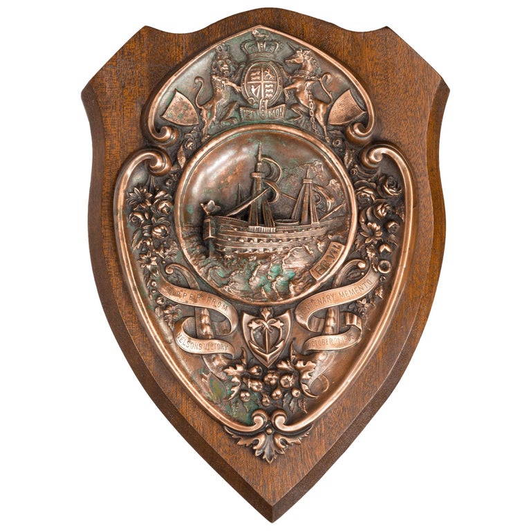HMS Victory Centennial Copper Shield For Sale at 1stDibs | hms victory ...