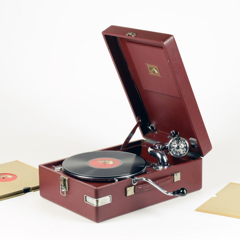 Hmv Portable Gramophone 102, Super Condition. Incl. Set 6 Caruso ...